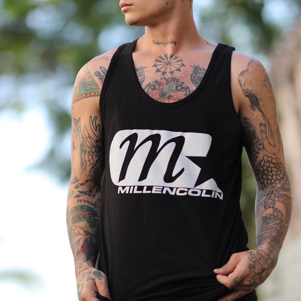 M Star Logo Tank Black